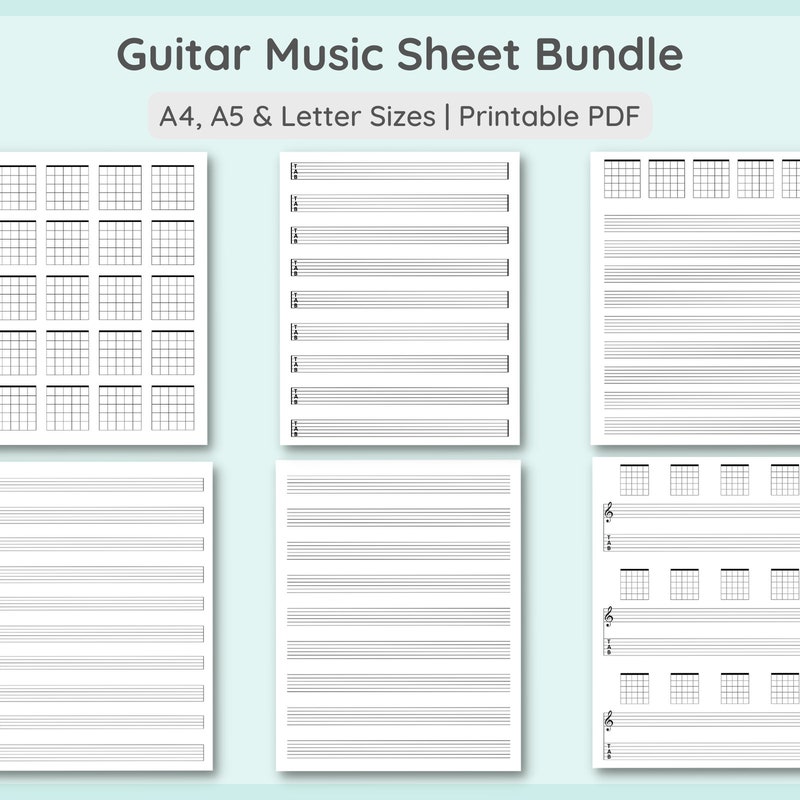 Guitar Borders Blancos Dibujo - Etsy Australia