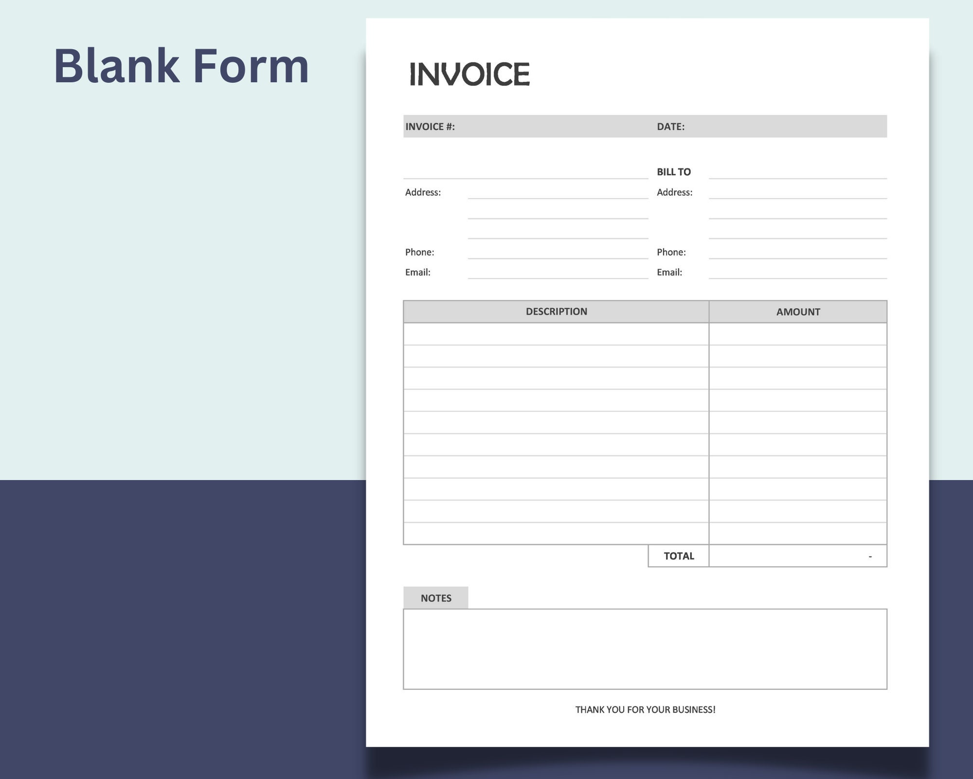 Editable Auto-calculate Invoice Template Printable PDF MS Word, MS ...