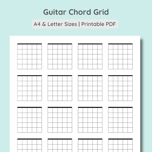 Blank Guitar Chord Chart - Etsy