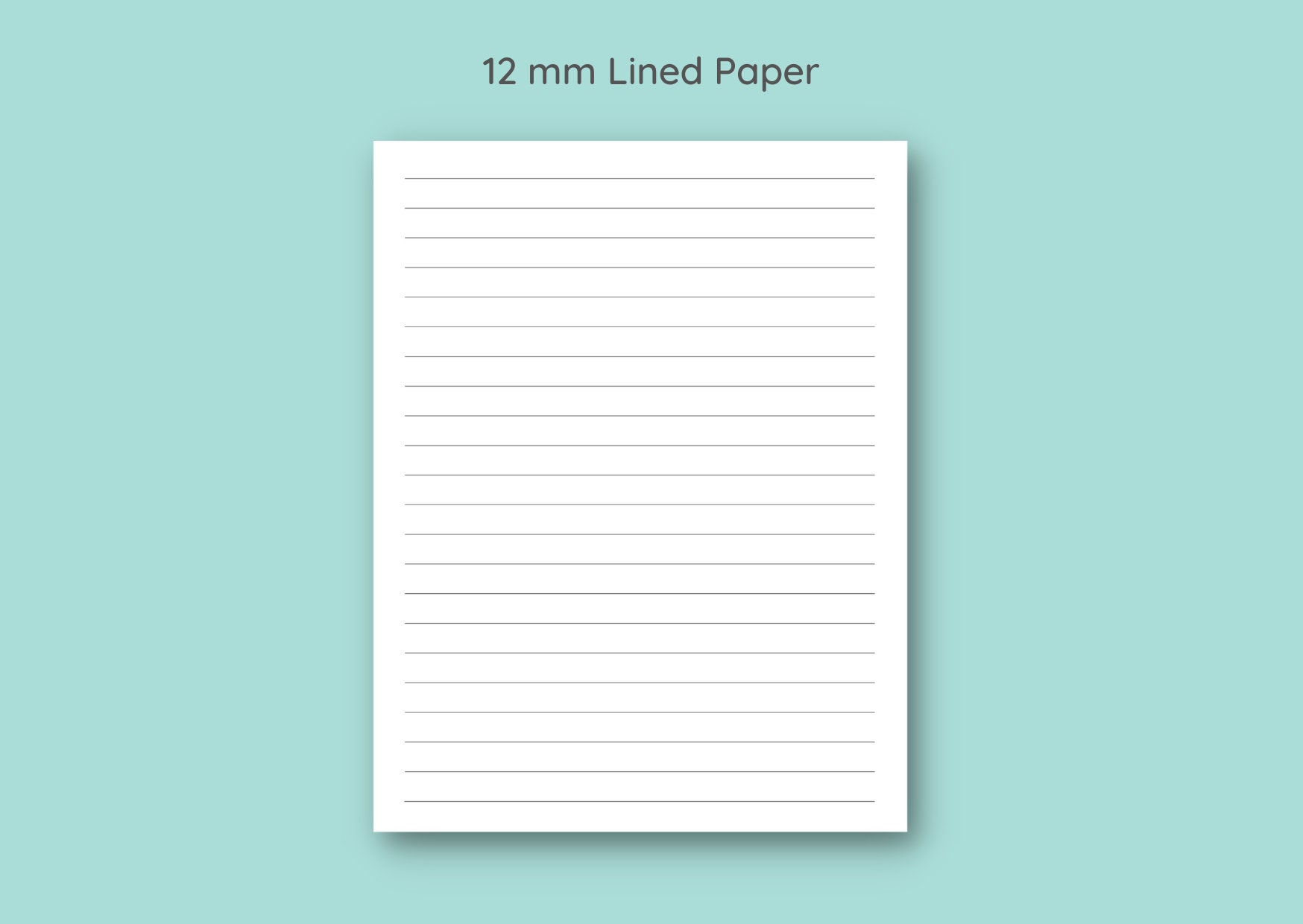 Set of 5 Printable Lined Paper 15 Templates Wide Ruled Paper College ...