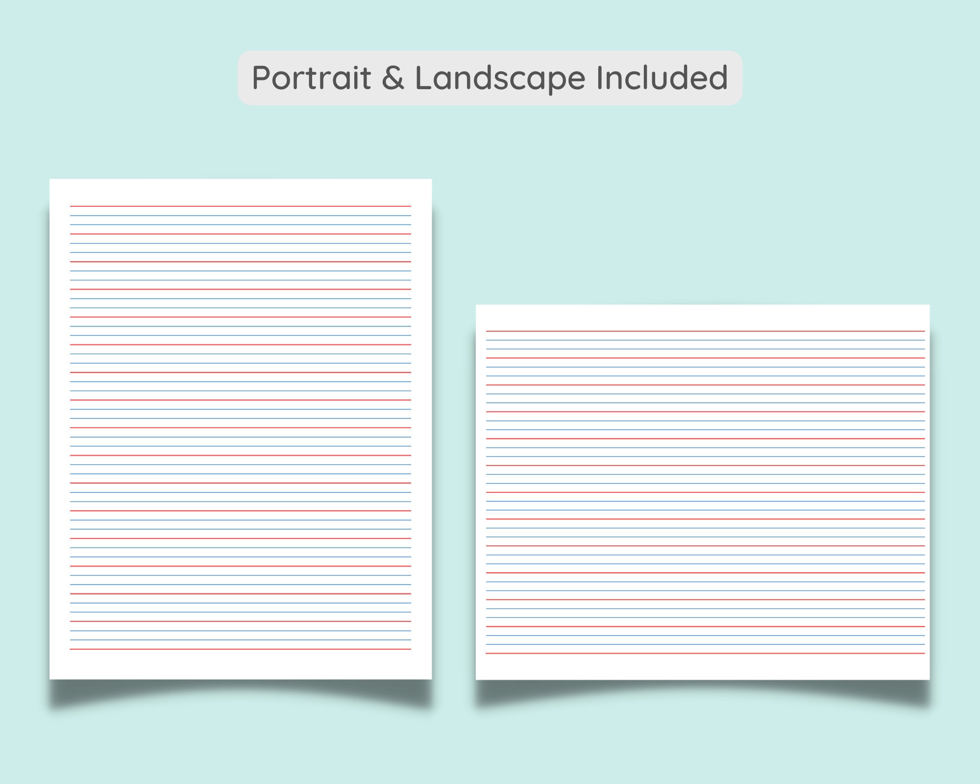 4-lined Writing Practice Paper | Handwriting Penmanship Calligraphy ...