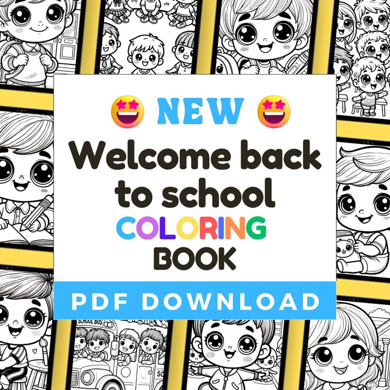 Coloring Book - Welcome Back to School for Kids - Etsy