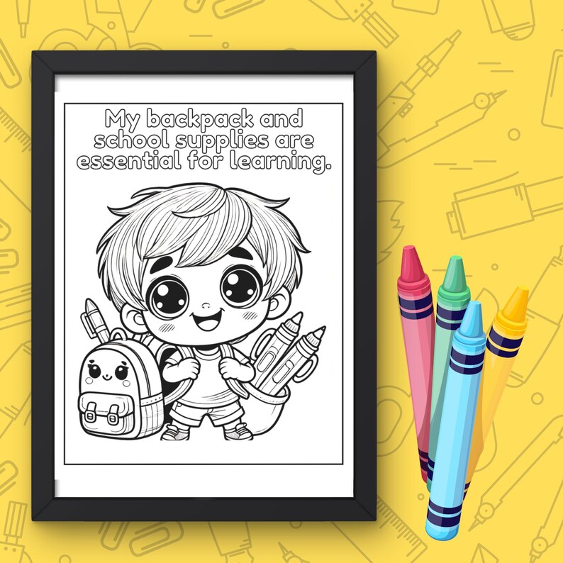 Coloring Book - Welcome Back to School for Kids - Etsy