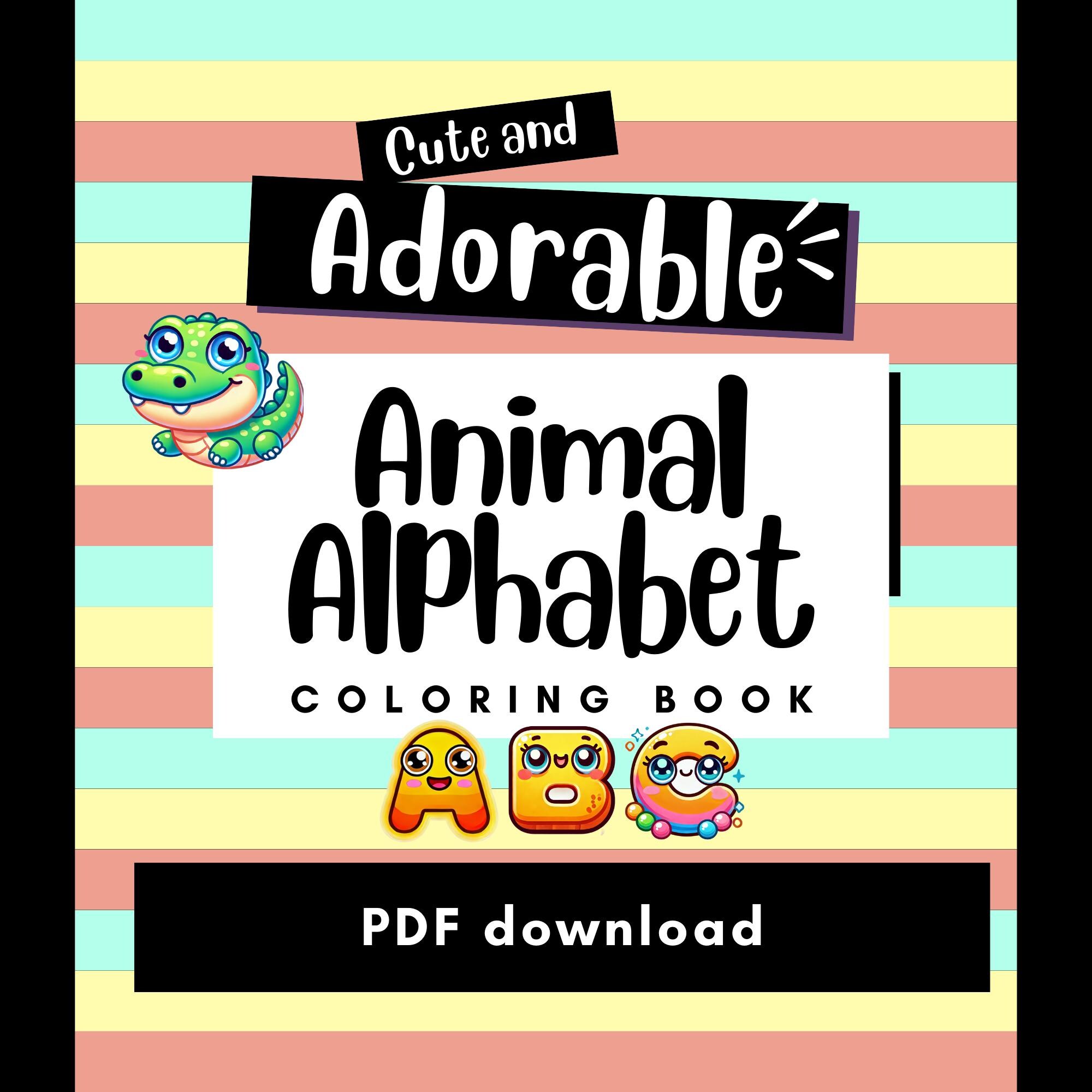 ABC Coloring Book for Kids -animal Alphabet- Fun & Educational - Etsy