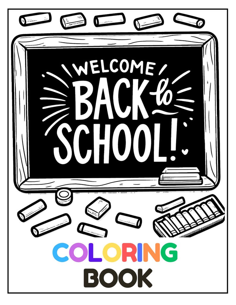 Coloring Book Welcome Back to School for Kids - Etsy