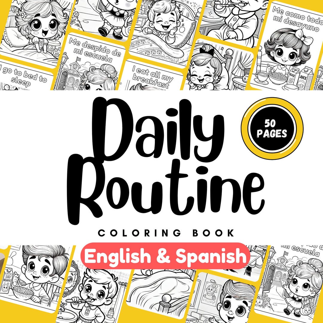 Daily Routines - Coloring Book for Kids - Etsy