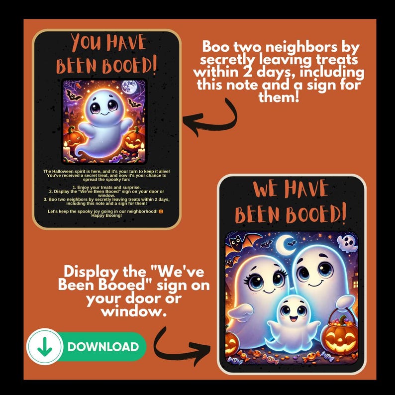 Editable you've Been Boo'd Printable Set Canva Template or PDF Download ...