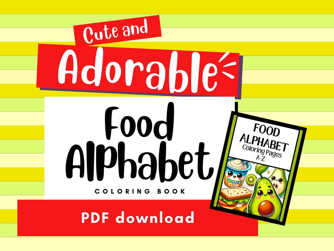 ALPHABET FOOD Coloring Book for Kids – Fun ABC Learning With Food ...