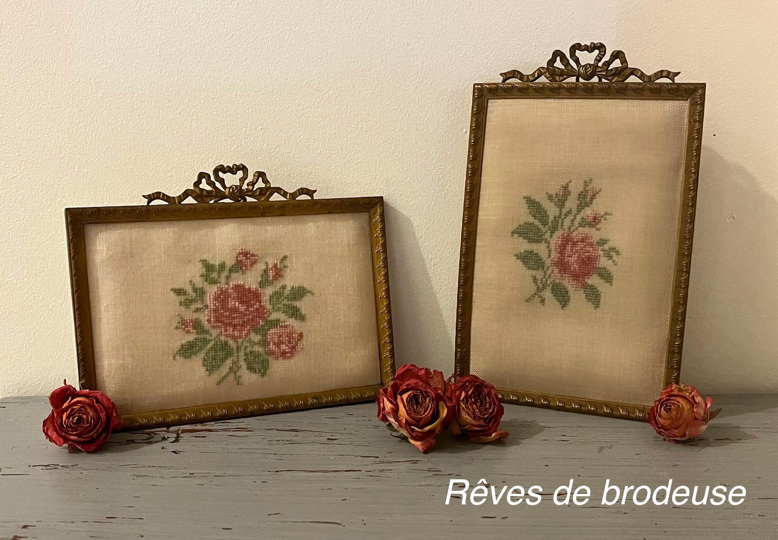 Old Roses Duo - Cross Stitch Pattern - Pdf Version - Etsy