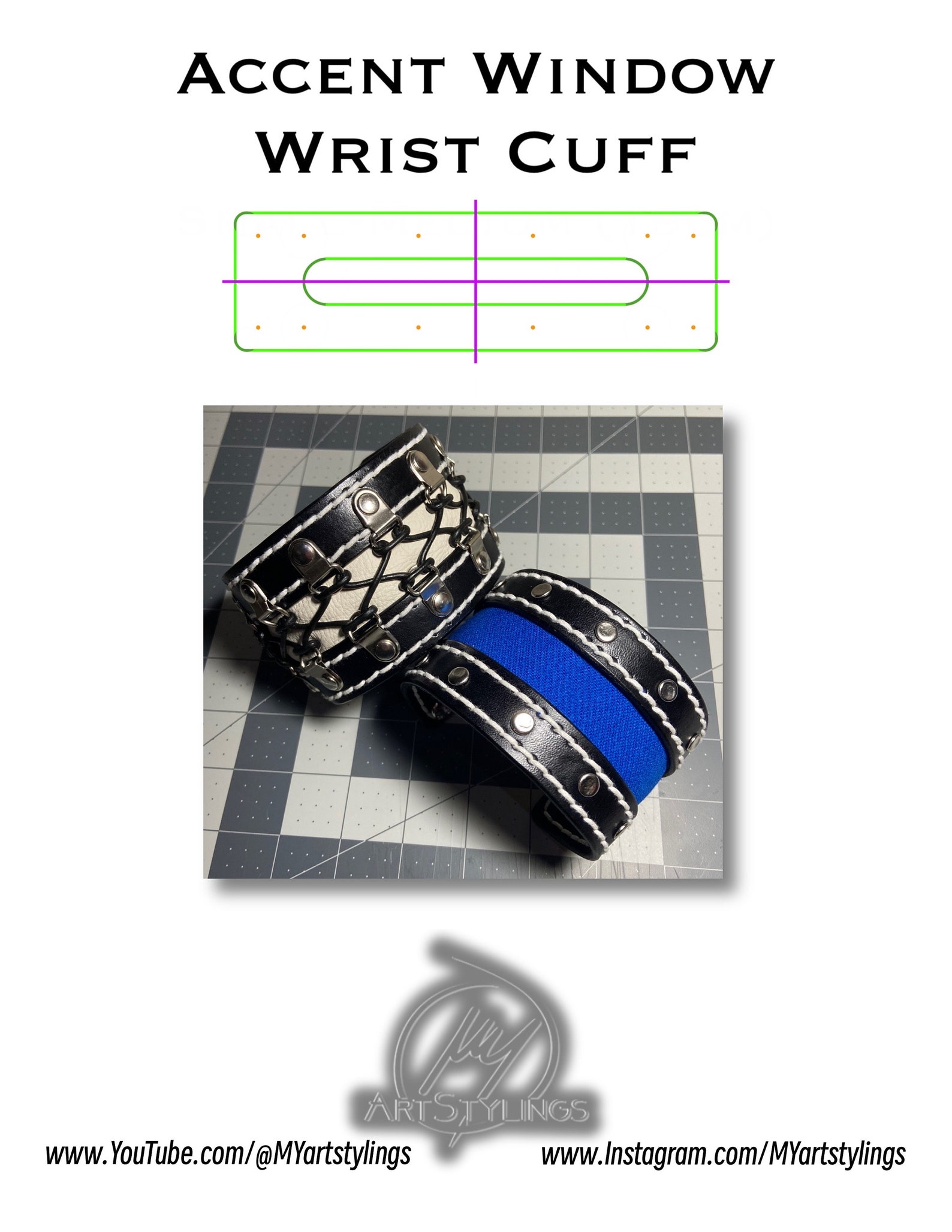 Accent Window Leather Wrist Cuff Pattern - Instant Digital Download - Etsy
