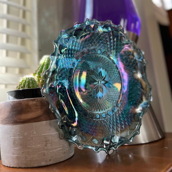 Carnival Glass Plate - Etsy