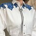 Vintage 90s Panhandle Slim Blue Paisley Western Button up Rodeo Shirt ...
