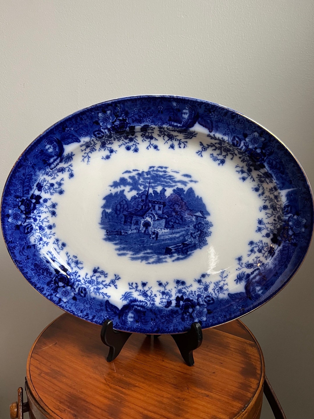 Late 19th/early 20th Century Flow Blue Platter Made in England - Etsy