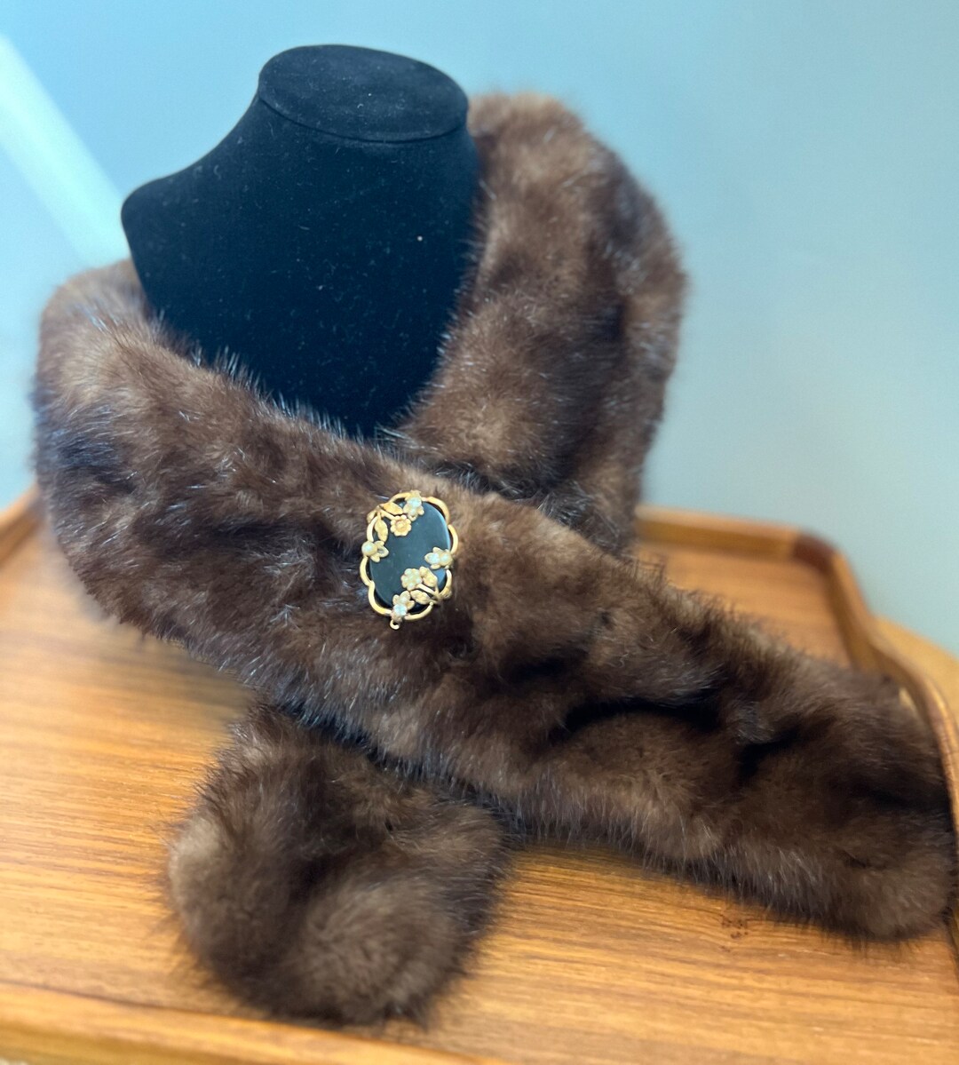 Vintage Brown Mink Collar - Etsy
