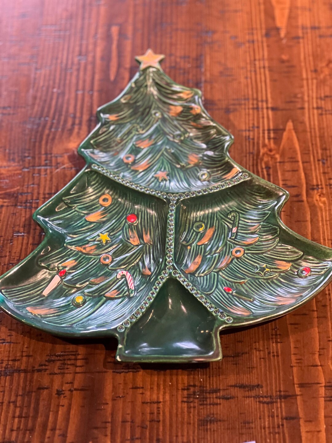 Vintage Divided Christmas Tree Platter - Etsy