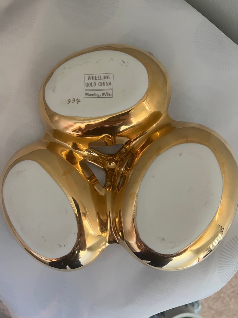 RARE Wheeling Gold China 3-section Server in Pattern 334 - Etsy