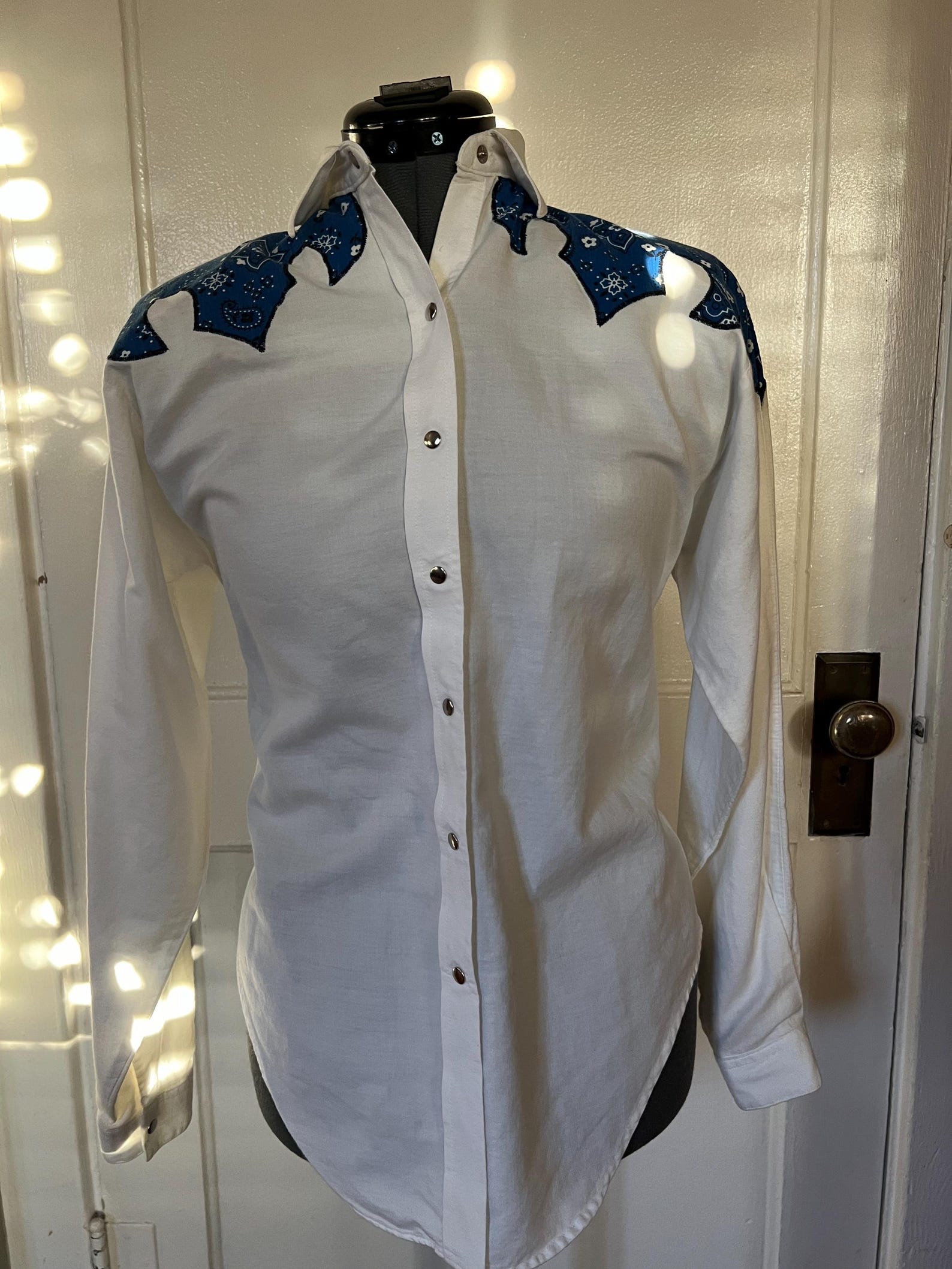 Vintage 90s Panhandle Slim Blue Paisley Western Button up Rodeo Shirt ...