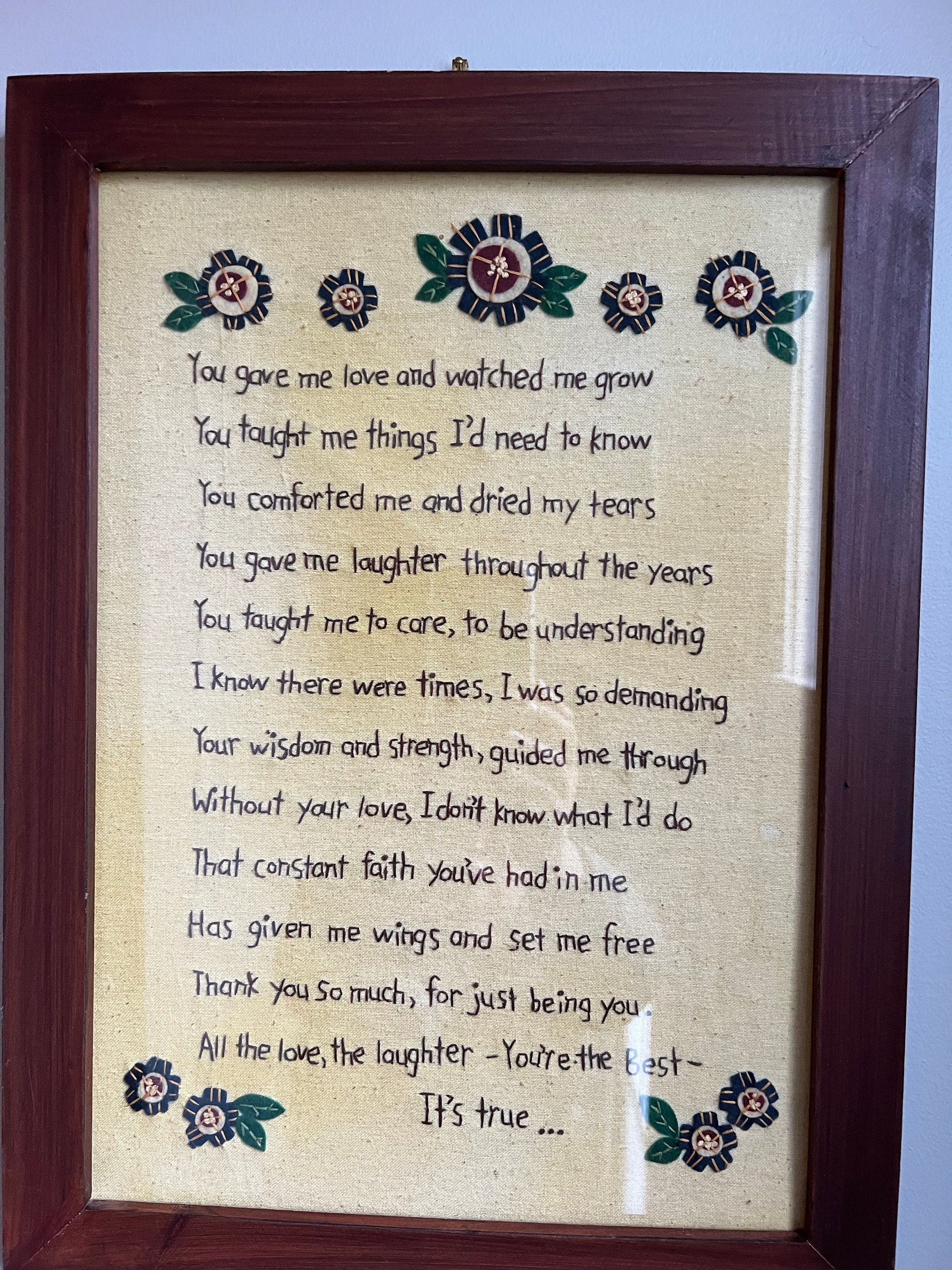 Vintage Sampler With Poem - Etsy