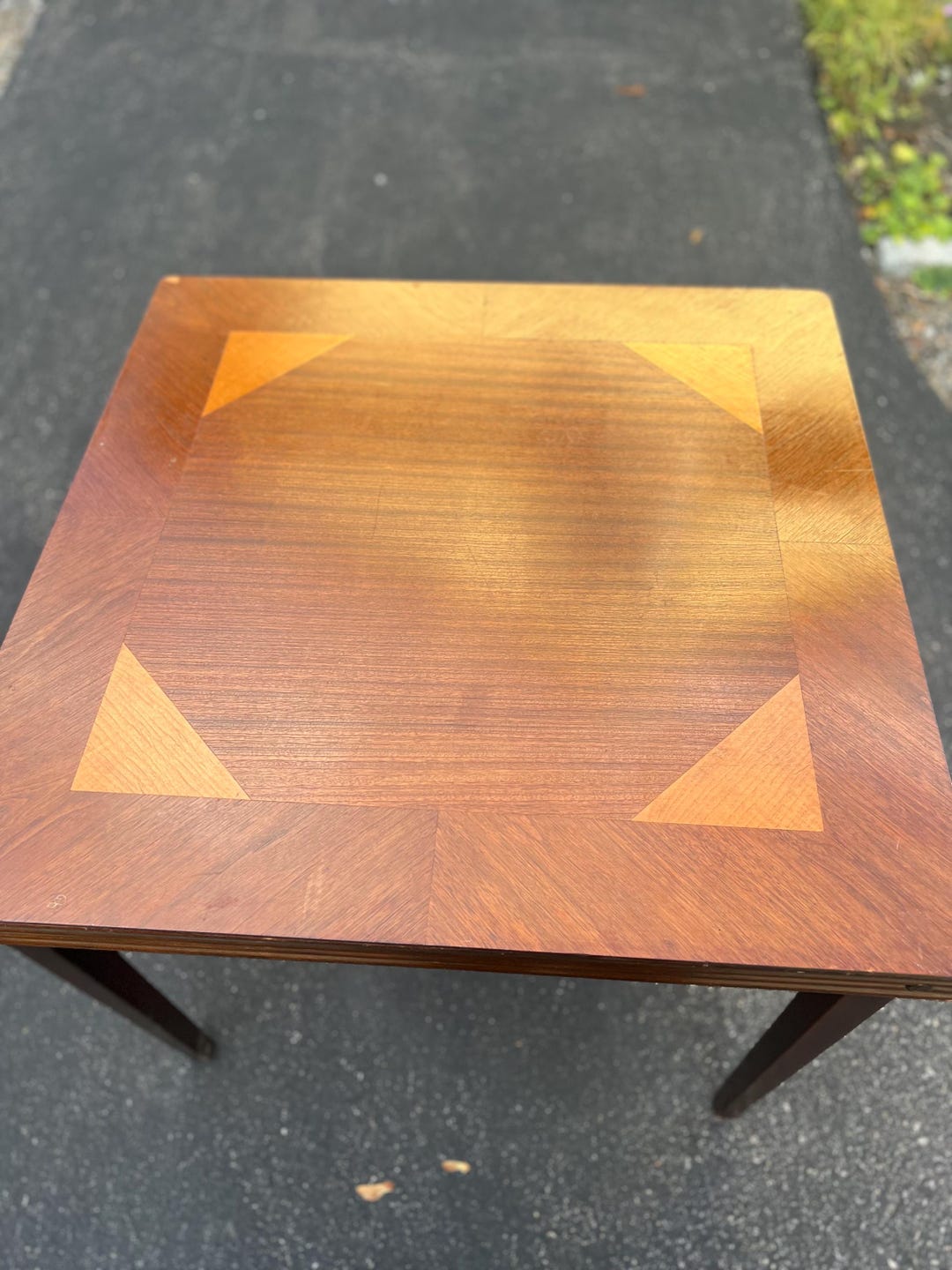 1930s Marquetry Folding Card Table - Etsy
