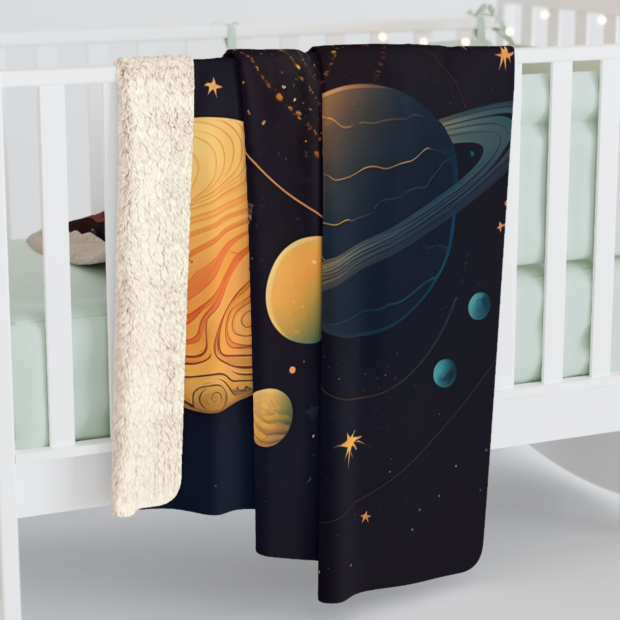 Solar System, Space Planets, Mars, Sherpa Fleece Blanket - Etsy