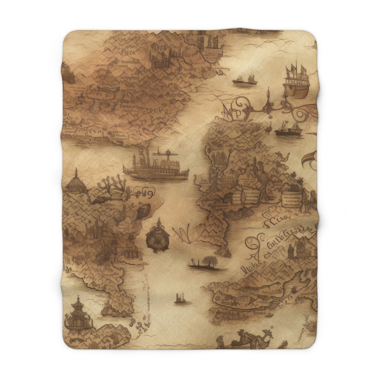 Old World Treasure Map Sherpa Fleece Blanket - Etsy
