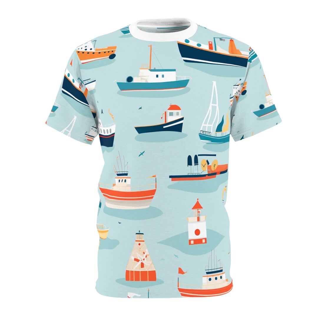 Abstract Fishing Boats Unisex Tee: Nautical Style - Etsy