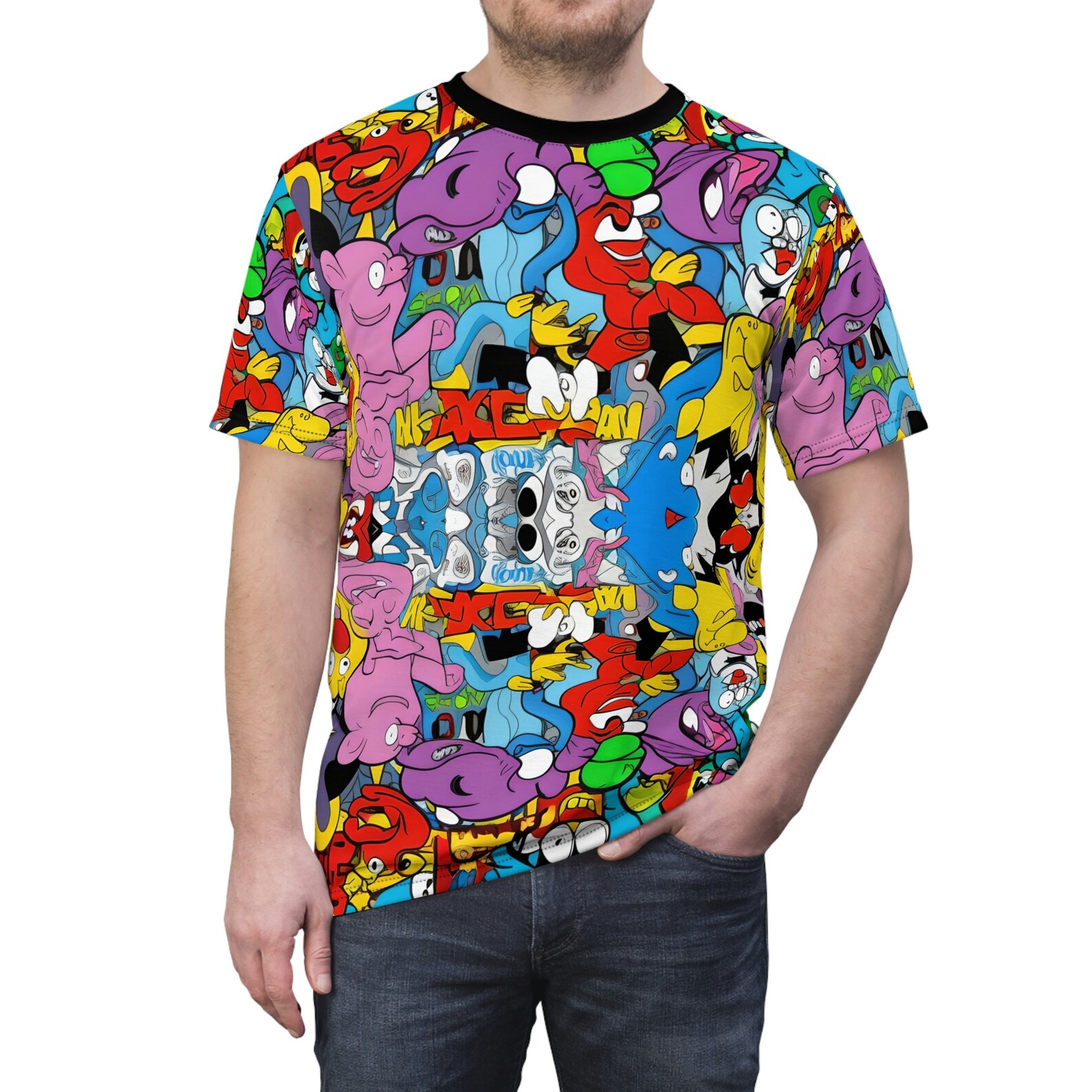 Graffiti Style Abstract Style Unisex Cut & Sew Tee - Etsy