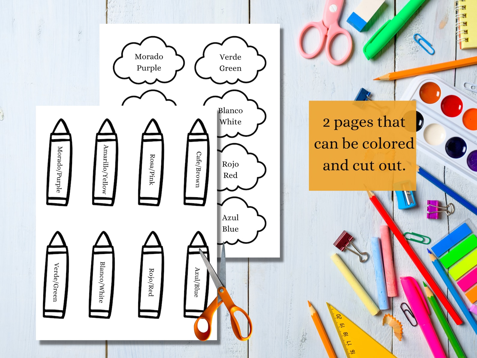 Spanish and English Coloring Sheets for Kids to Learn the Spanish ...