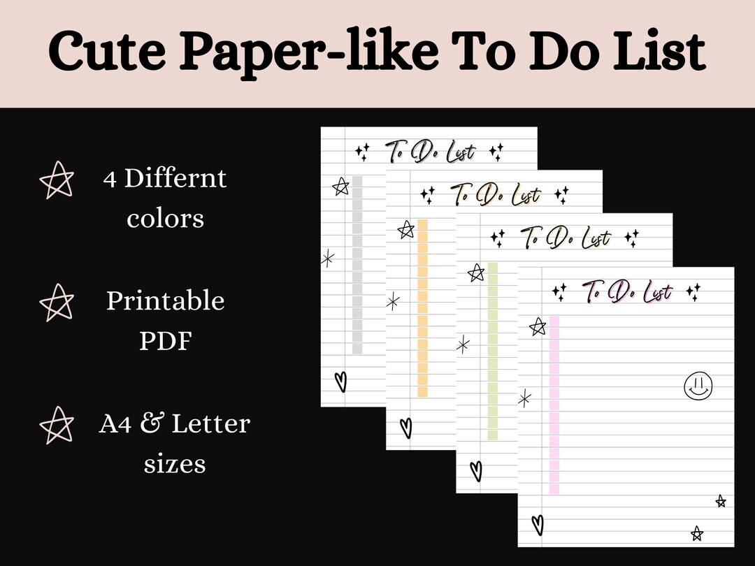 Cute Doodles to Do List, Printable PDF to Do List, Fillable PDF ...