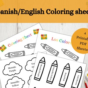 Spanish and English Coloring Sheets for Kids to Learn the Spanish ...