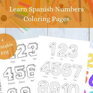 Spanish Numbers Coloring Pages for Kids, Fun Coloring Sheets, Spanish ...