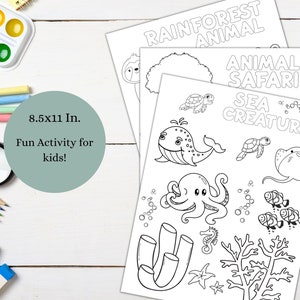 Animal Coloring Pages for Kids, Sea Creatures, Safari Animals ...