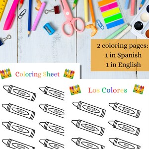 Spanish and English Coloring Sheets for Kids to Learn the Spanish ...