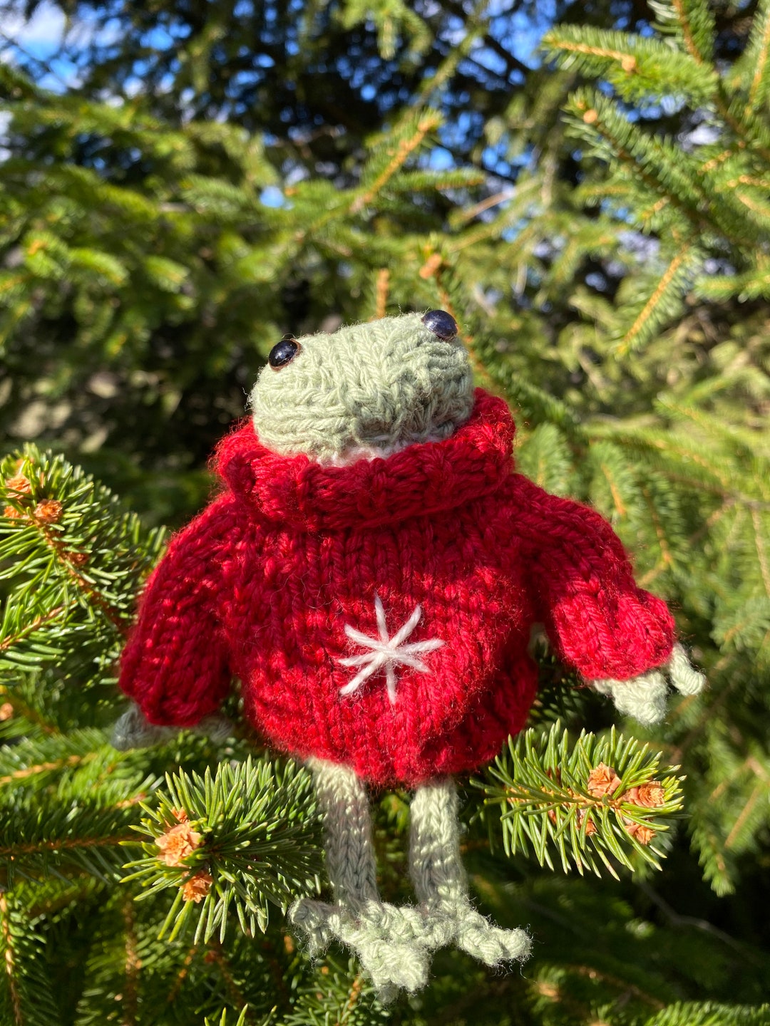Knit Frog With Holiday Sweater - Etsy
