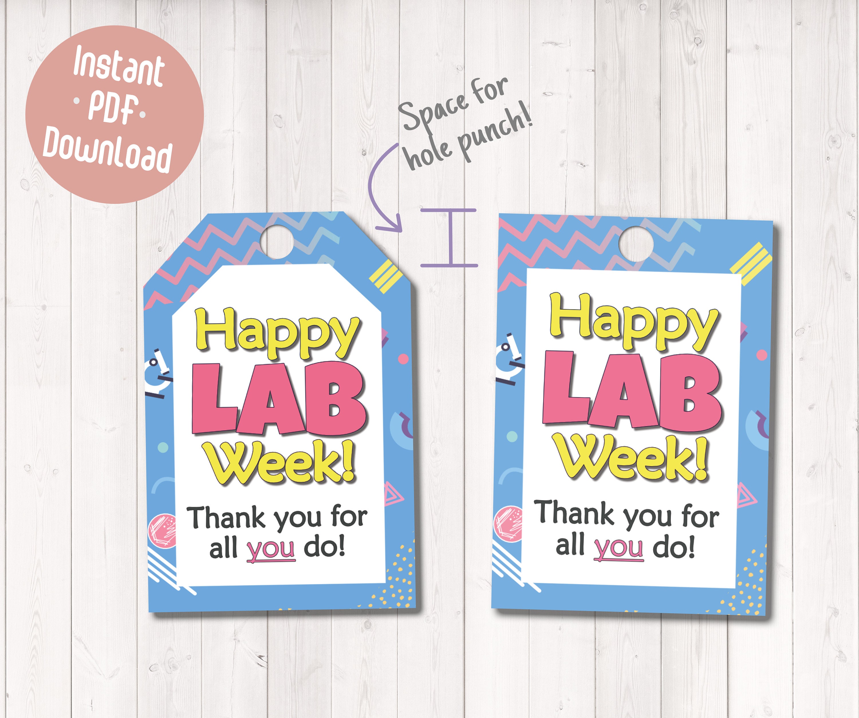 Medical Laboratory Thank You Gift Tag Printable Happy Lab Week Gift Tag ...