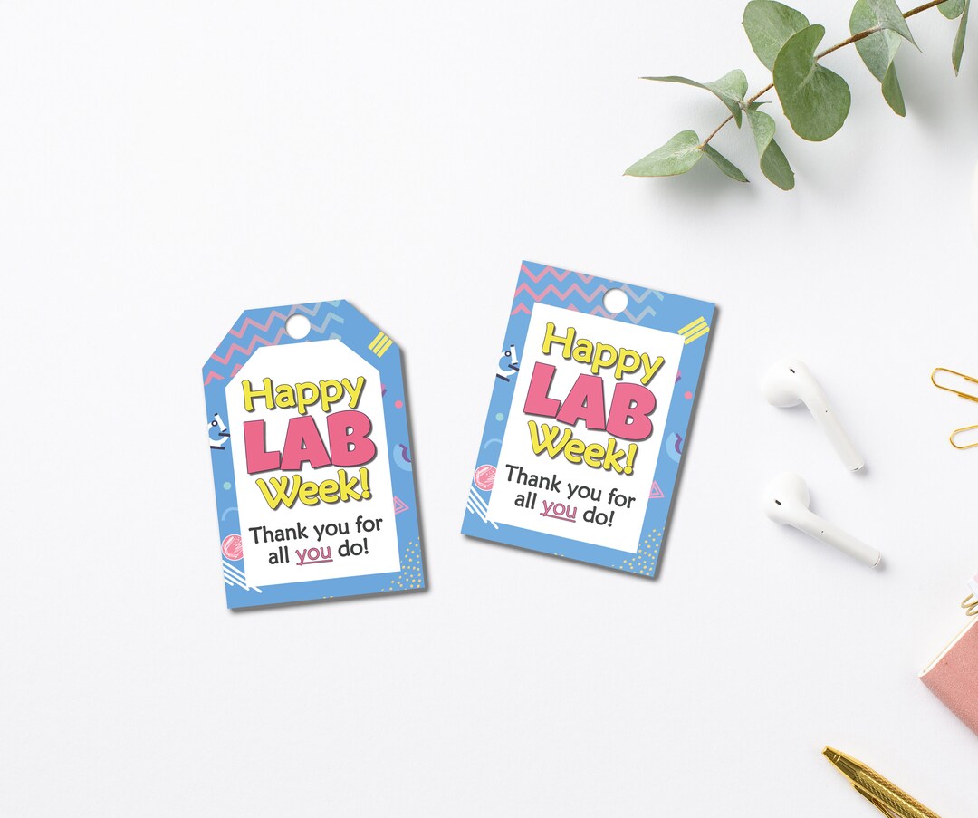 Medical Laboratory Thank You Gift Tag | Printable Happy Lab Week Gift ...