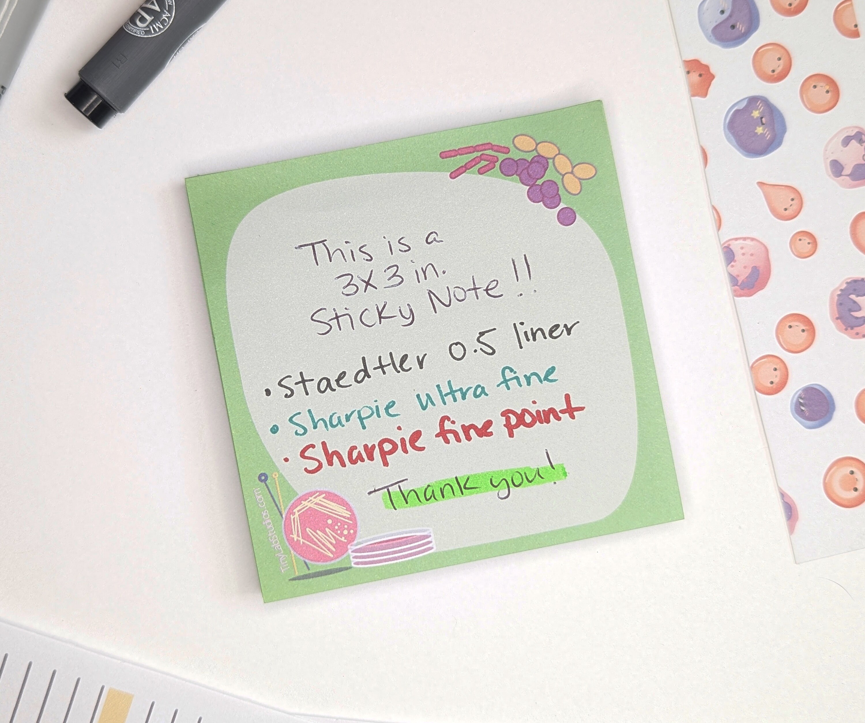 Cute Microbiology Sticky Notes Medical Laboratory Stationary Sticky ...