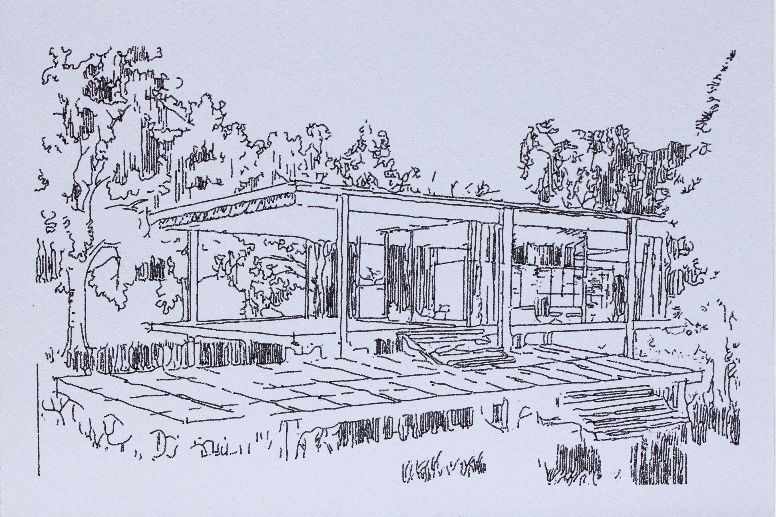 Farnsworth House Pen Plot Sketch - Etsy