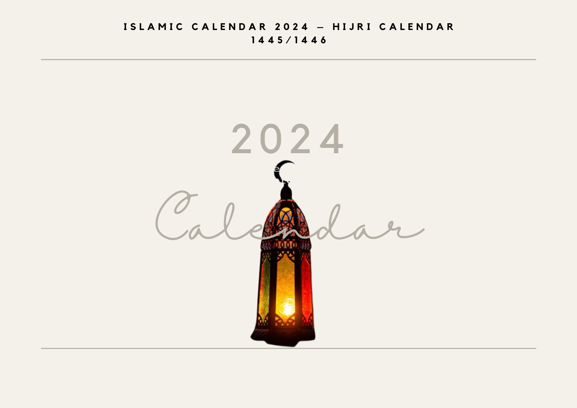 Islamic Hijri Calendar 2024 PERSONALISED - Etsy Australia