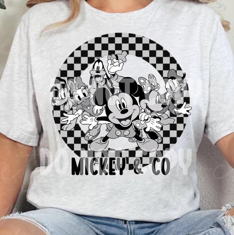 Mickey & Co PNG Black White Grey Vintage Trendy File Design Friends ...