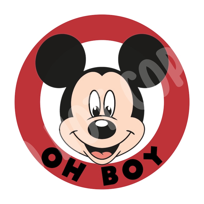 Mickey Oh Boy PNG Digital File Trendy Design Pocket Vintage Retro Boy ...