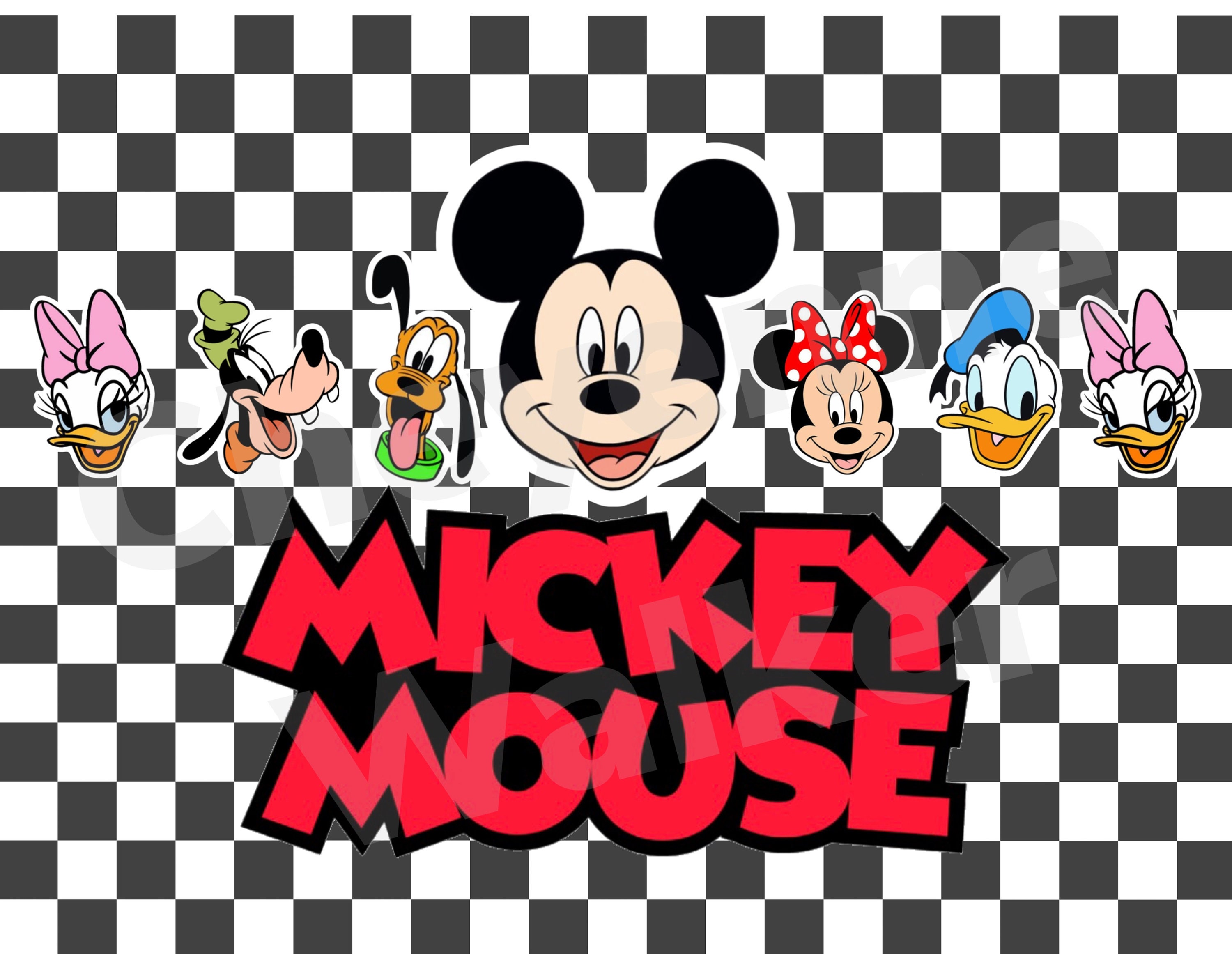 CHECKERED MICKEY PNG Digital File - Etsy