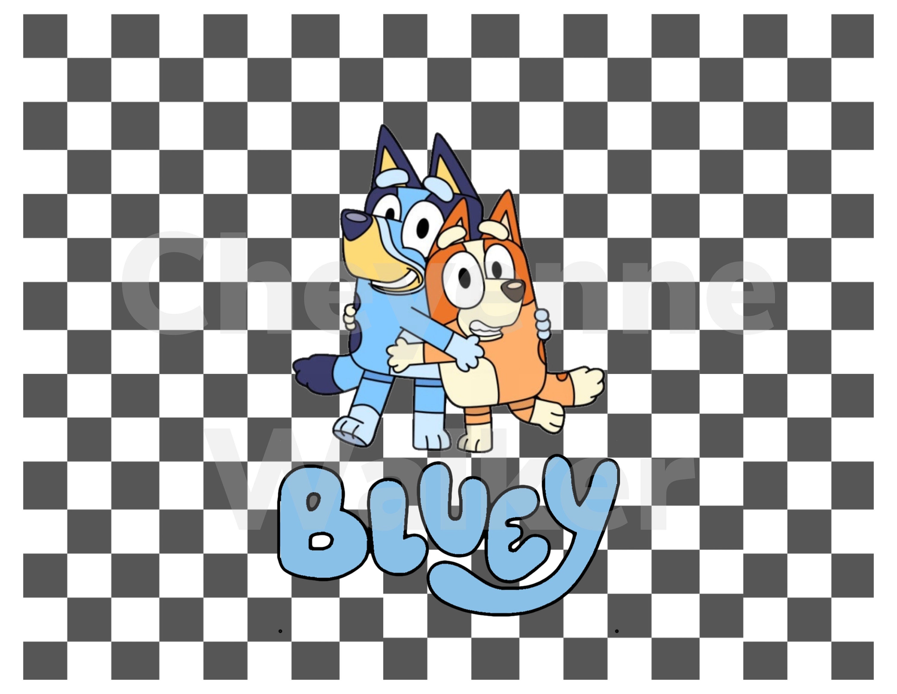 CHECKERED BLUEY PNG Digital File - Etsy