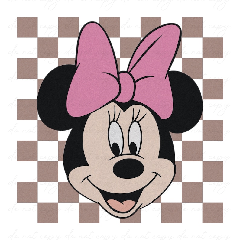 Minnie Mouse Vintage Checker PNG DIGITAL FILE Trendy Design - Etsy