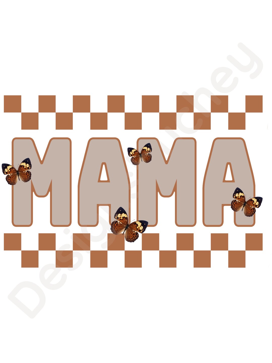 Mama Checkered Butterfly PNG DIGITAL FILE - Etsy