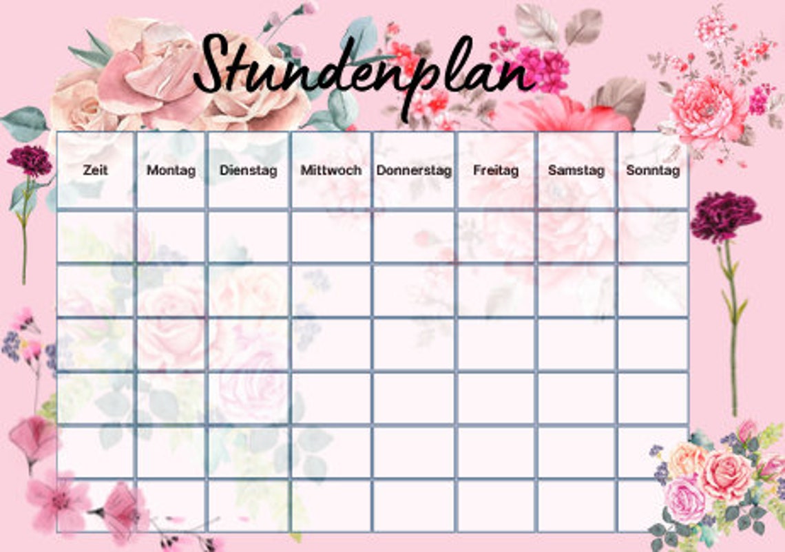 Stundenplan, Stundenplan Schule, Stundenplan Universität, Schedule ...