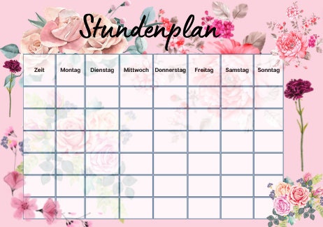 Stundenplan, Stundenplan Schule, Stundenplan Universität, Schedule ...