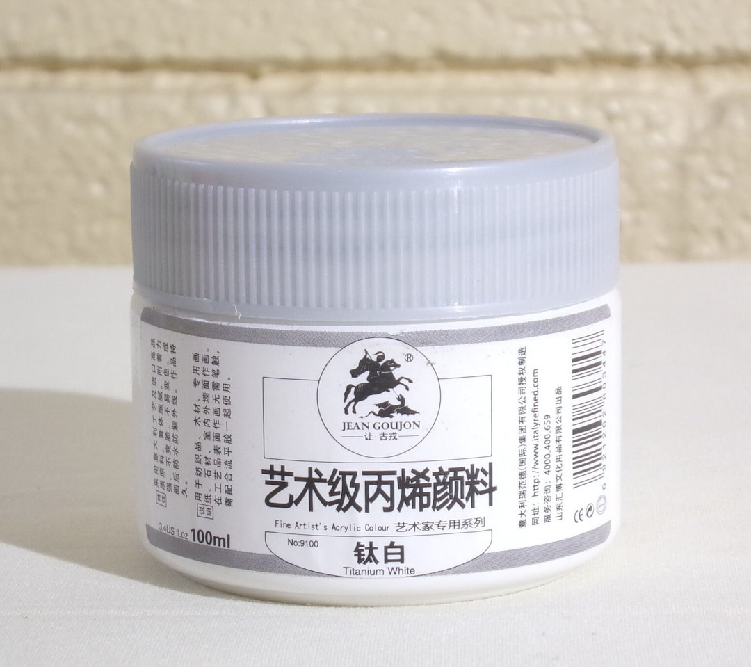 TITANIUM WHITE ACRYLIC Paint Large 100ml Jar Fine Artists Heavy Body ...