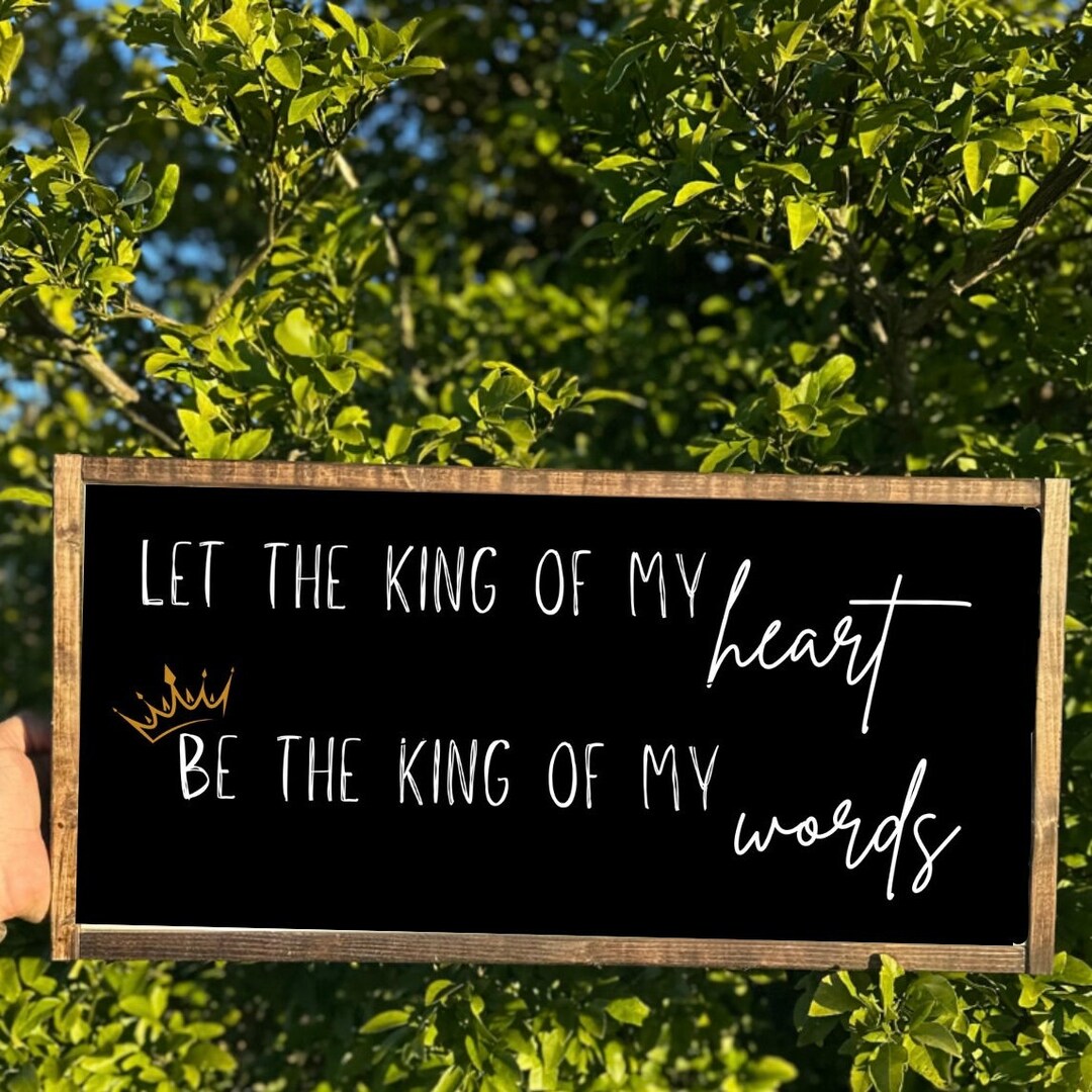 King of My Heart Decor, King of My Heart Sign, Christian Wall Art ...