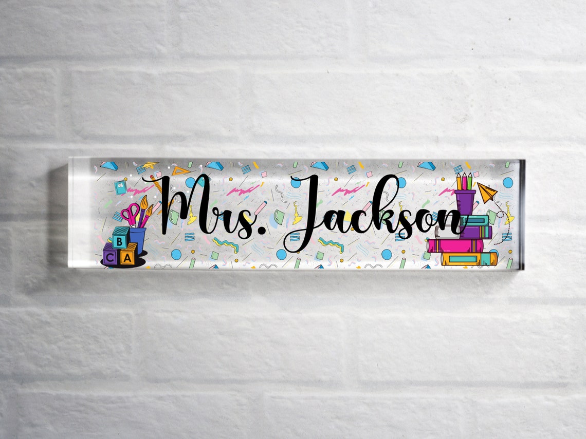 Personalized Teacher Desk Sign, Custom Teacher Desk Name Plate, Teacher ...
